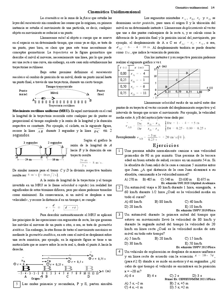 Cinemática | PDF | Cinemática | Velocidad