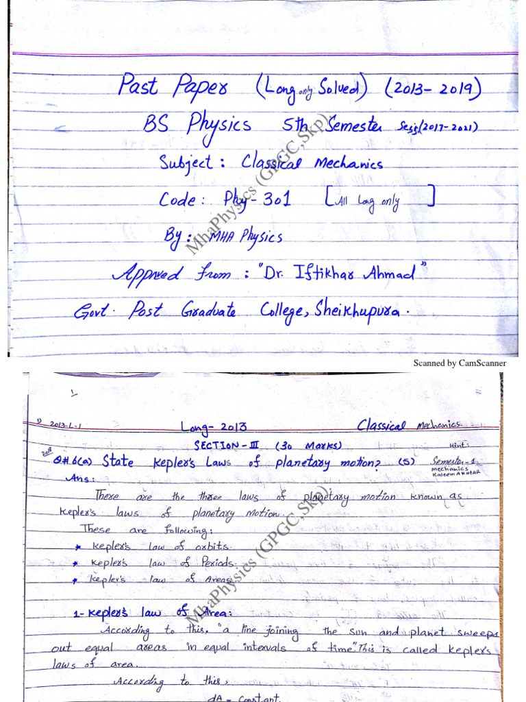 Phy - 301 Solved PP (2013-2019) Long by MhaPhysics | PDF