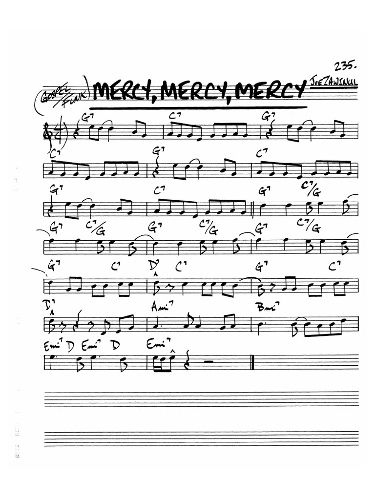 Mercy Mercy Mercy Eb | PDF