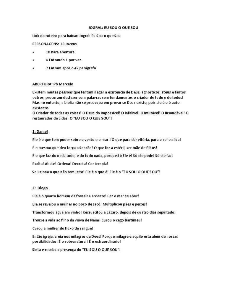 Jogral - Eu Sou o Que Sou | PDF | Deus | YHWH