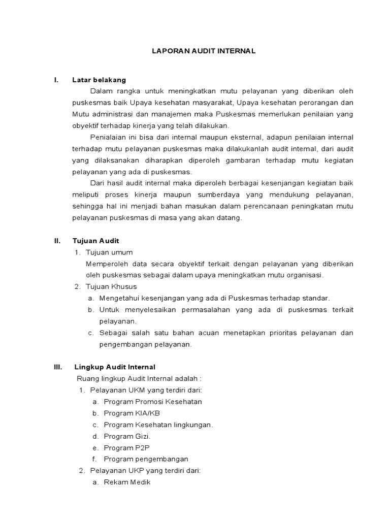 Contoh Laporan Audit | PDF