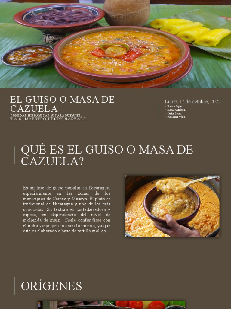 El Guiso o Masa de Cazuela | PDF | Nicaragua | Cocina norteamericana