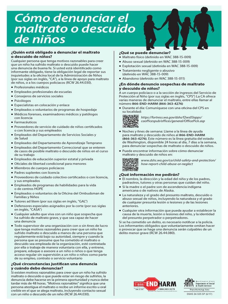 Reporting Child Abuse or Neglect Spanish | PDF | Abuso infantil | Crímenes