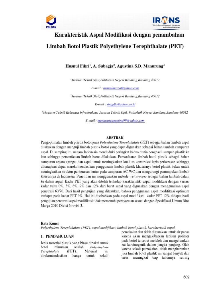 Karakteristik Aspal Modifikasi Dengan Penambahan | PDF
