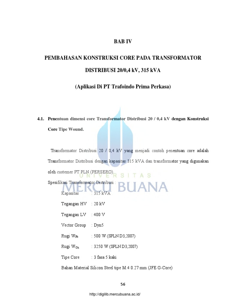 Adoc - Pub - 04 KV 315 Kva Aplikasi Di PT Trafoindo Prima Perka | PDF | Teknologi & Rekayasa
