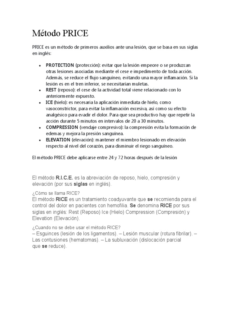 Método PRICE | PDF | Rodilla | Hombro