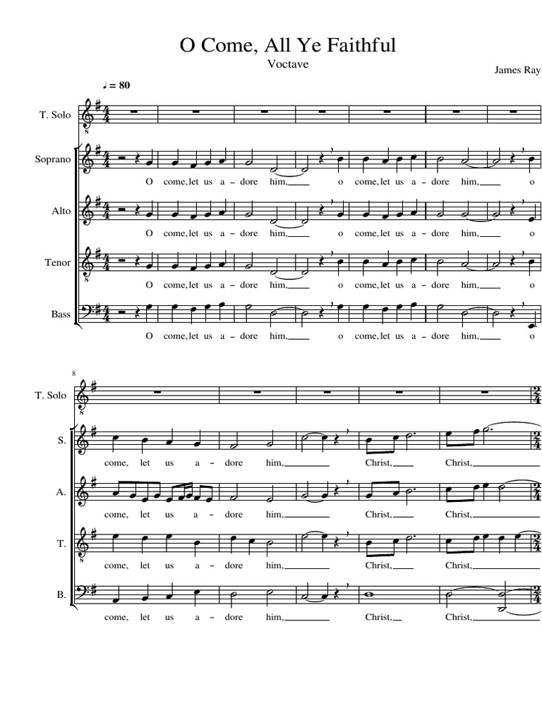 O Come All Ye Faithful | PDF | Human Throat | Music Theory