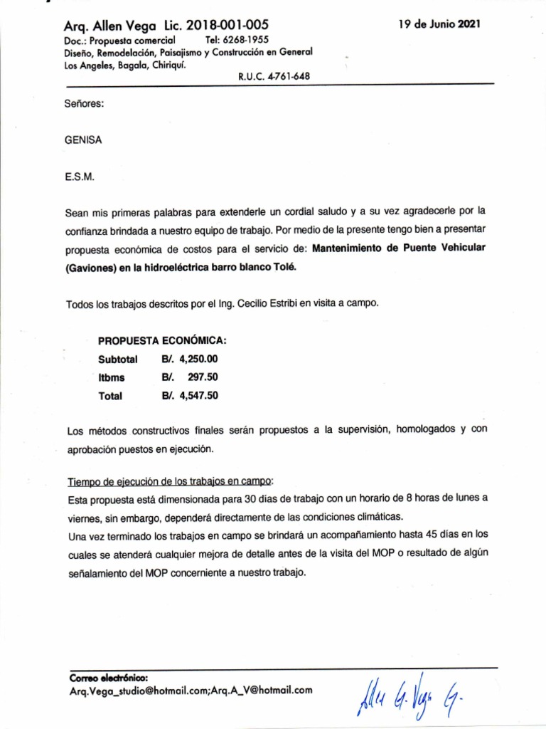 Cotizacion para Trabajos en CHBB - Gaviones - 21-06-21 | PDF
