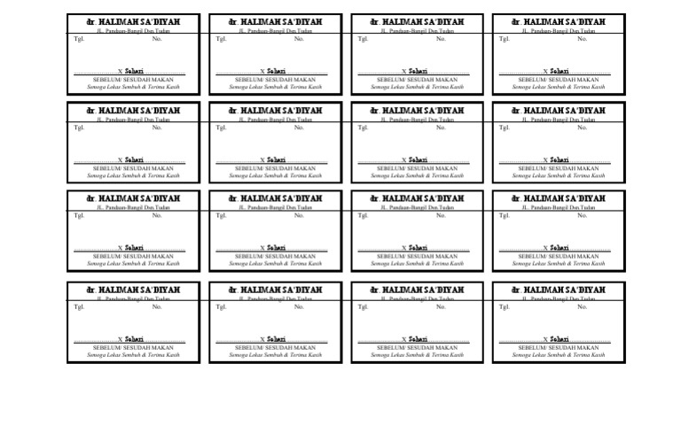 Etiket Obat Fix | PDF | Memasak, Makanan, & Anggur | Gaya Hidup