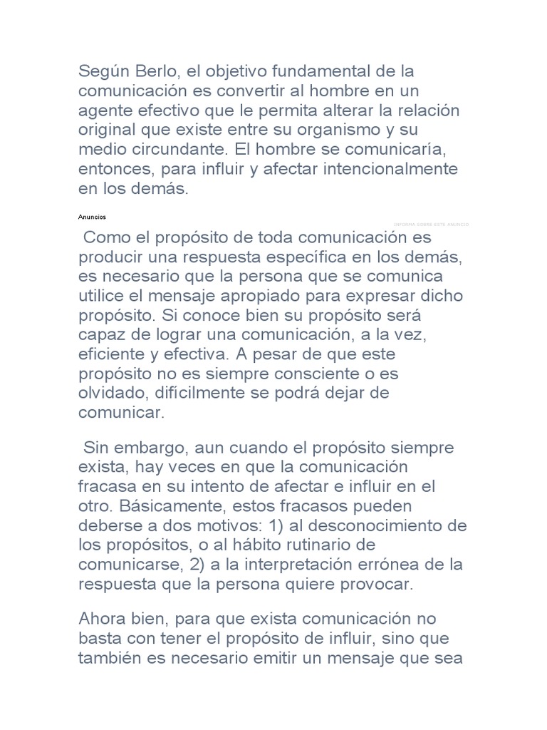 David Berlo | PDF | Comunicación | Cognición