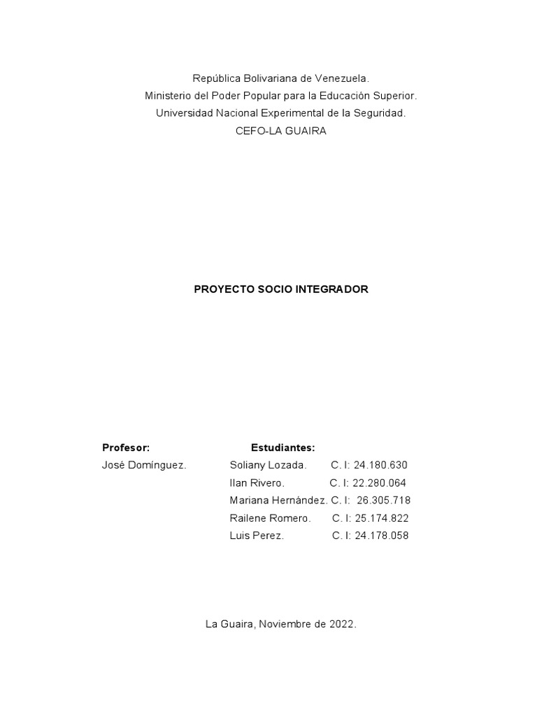 Proyecto Socio Integrador Ilan | PDF | Método científico ...