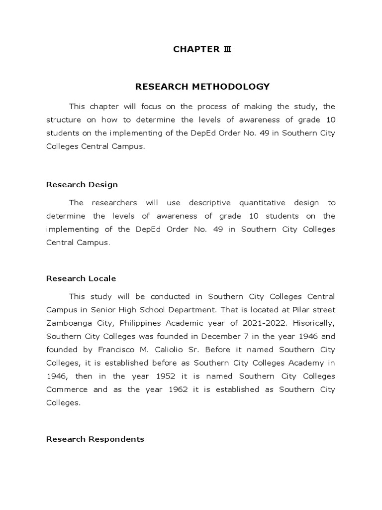 Chapter : Research Design | PDF | Survey Methodology | Quantitative Research