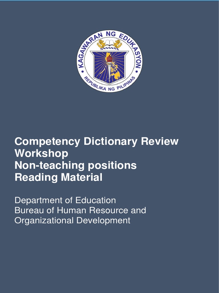 Competency Dictionary Review Reading Material - 04212020 | PDF | Human Resource Management | Goal