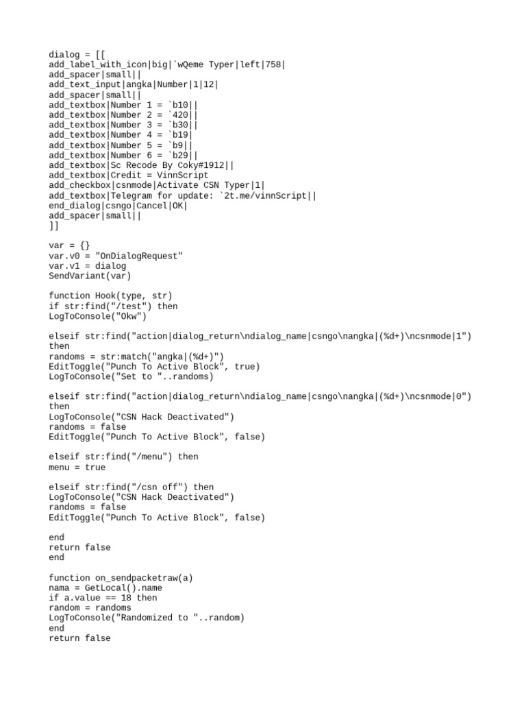 CSN Typer Wheel Script | PDF