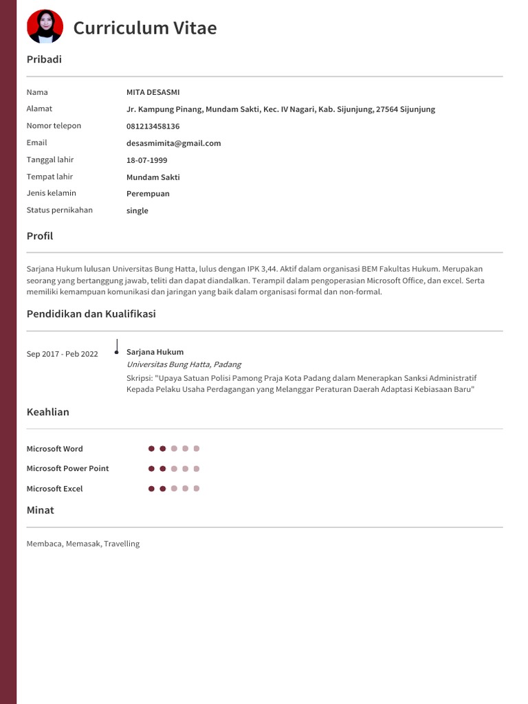 CV Mita Desasmi | PDF