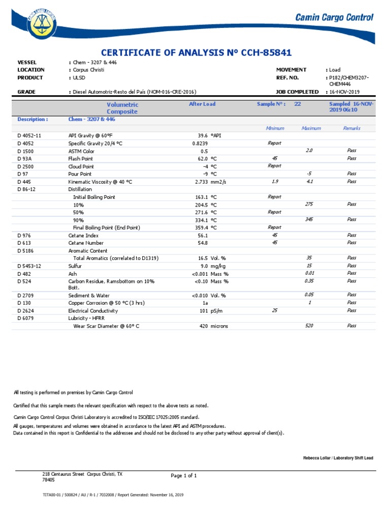 Project 182 - COA | PDF | Materials | Chemistry