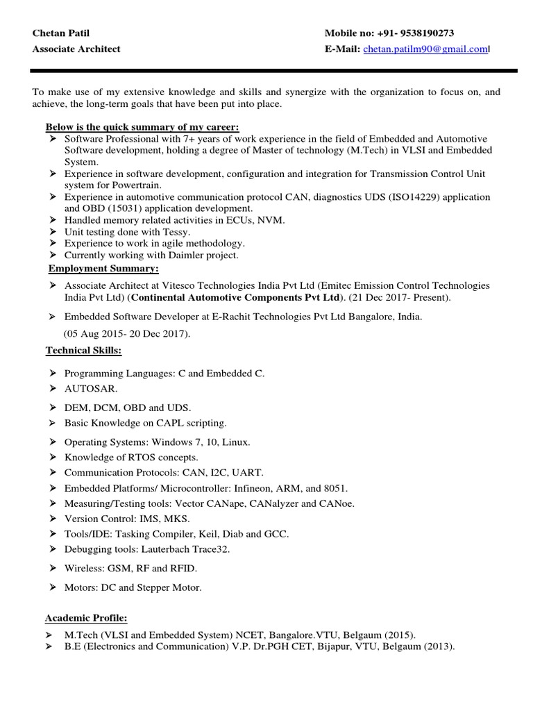 Chetan Patil Resume | PDF