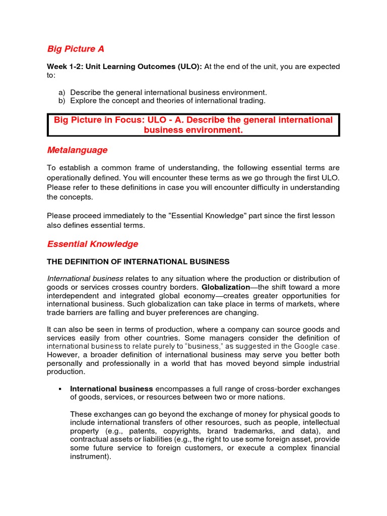 CBM 321 - Week 1 2 - ULO A | PDF