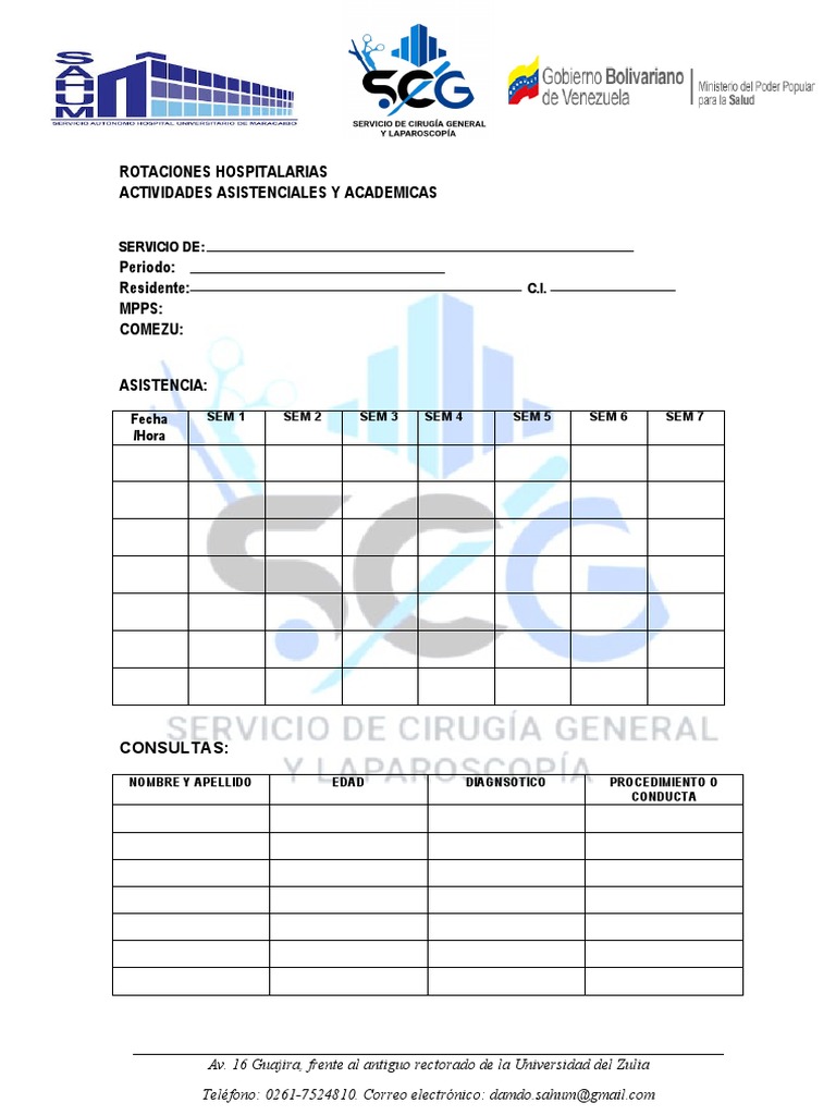 Formato de Actividades en Rotaciones | PDF
