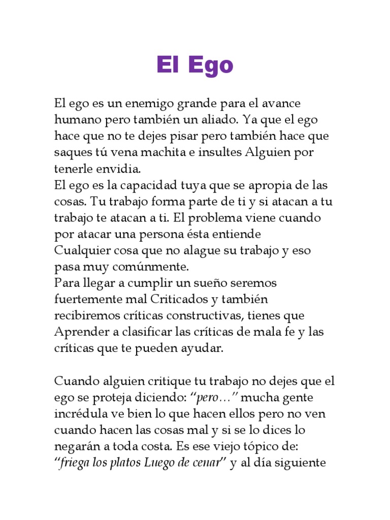 El Ego | PDF | Yo