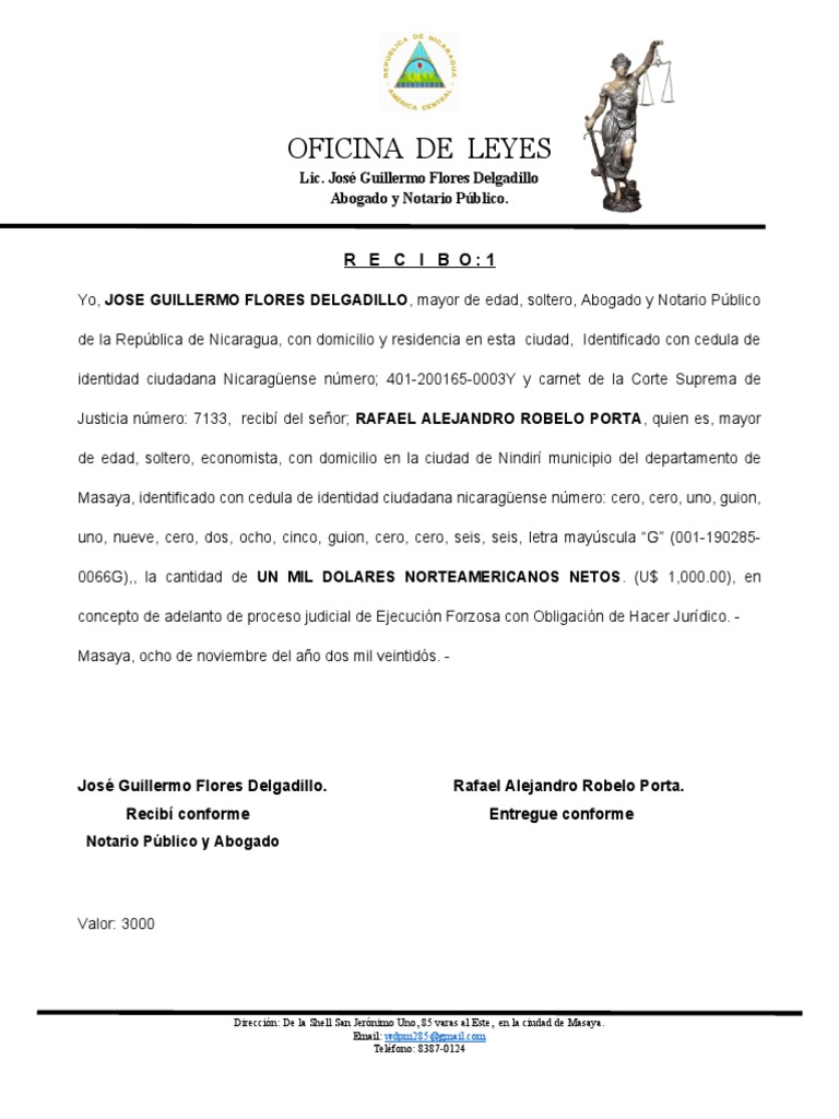 Recibo Notarial GLAUCO ROBELO | PDF