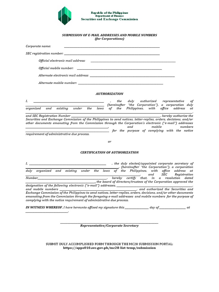 MC28 Forms | PDF | U.S. Securities And Exchange Commission | Securities ...