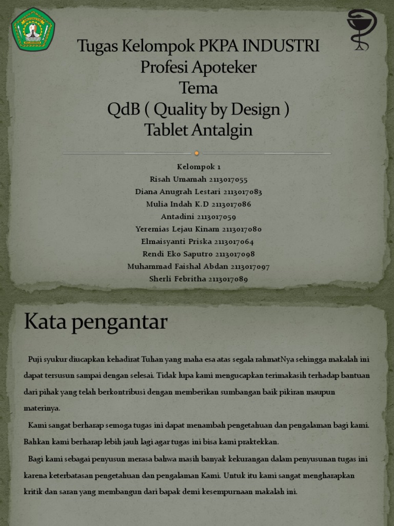 QDB (Quality by Design) - 1 | PDF | Bisnis