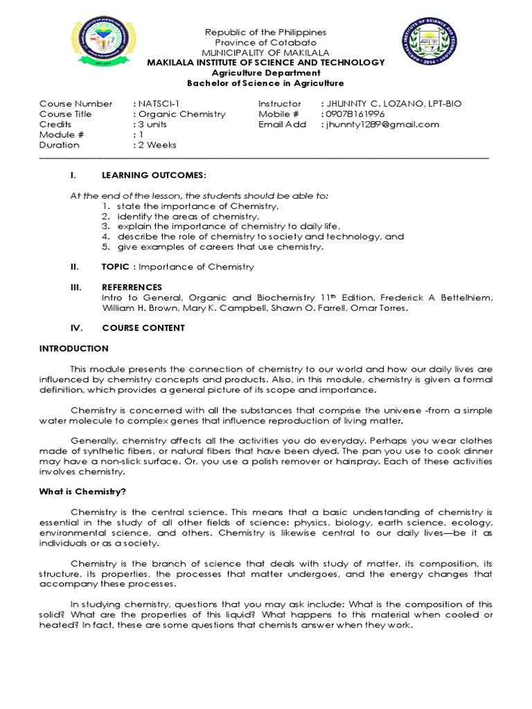 Module 1 Orgchem | PDF