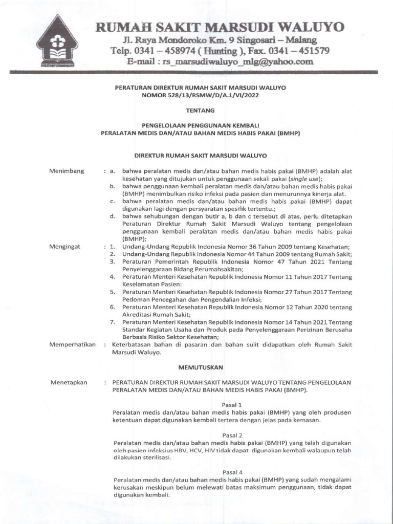 PPI-PERATURAN PENGELOLAAN KEMBALI PERALATAN MEDIS DAN ATAU BAHAN MEDIS ...