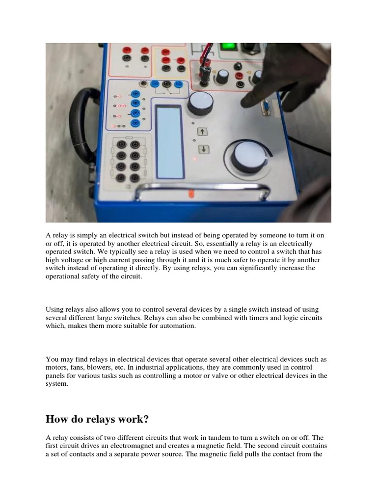 Protection Relays Pdf Relay Electrical Engineering