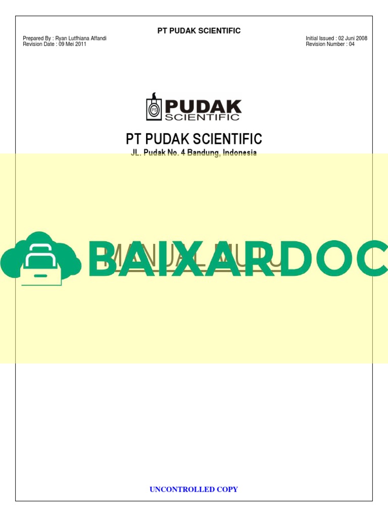Manual Mutu PT Pudak Scientific | PDF