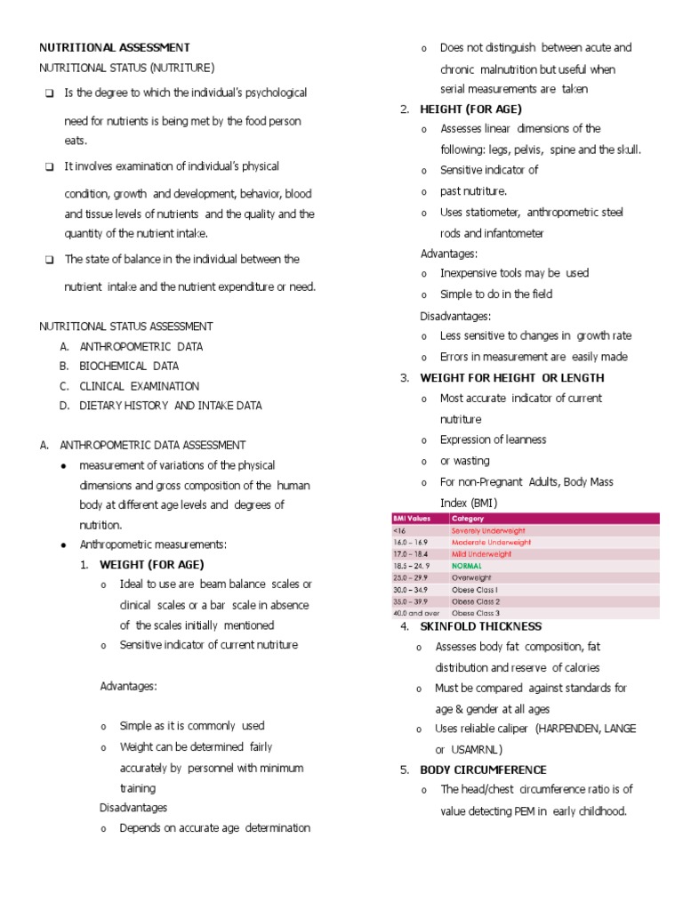 Nutritional Assessment | Download Free PDF | Nutrition | Diet & Nutrition