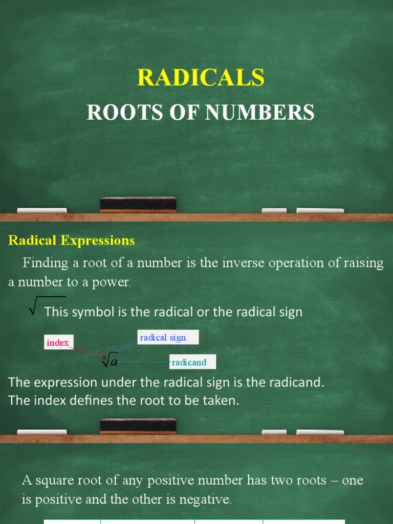 Radicals | PDF | Numbers | Square Root