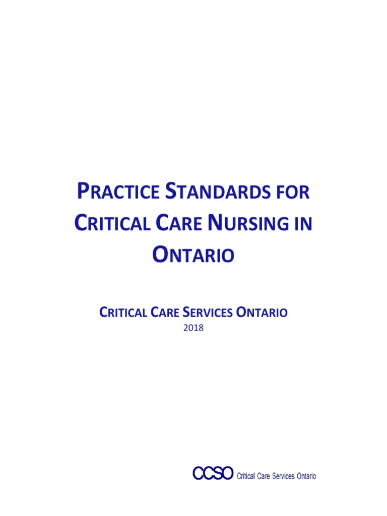 2018 Practice Standards For Critical Care Nursing in Ontario English Final | Download Free PDF ...