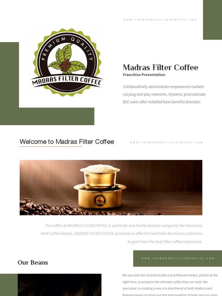 Madras Filter Coffee Franchise Overview | PDF | Coffee | Drink