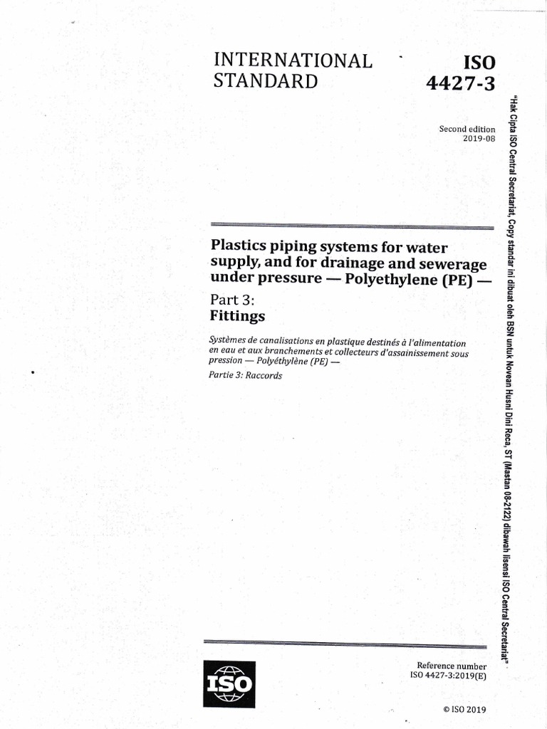 Iso 4427-3-2019 | Download Free PDF | Pipe (Fluid Conveyance ...