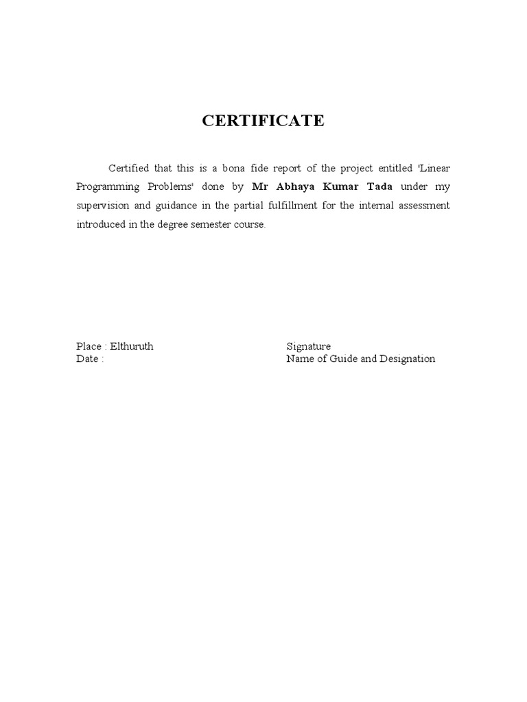 Project On Linear Programming Problems | PDF | Linear Programming | Mathematical Optimization