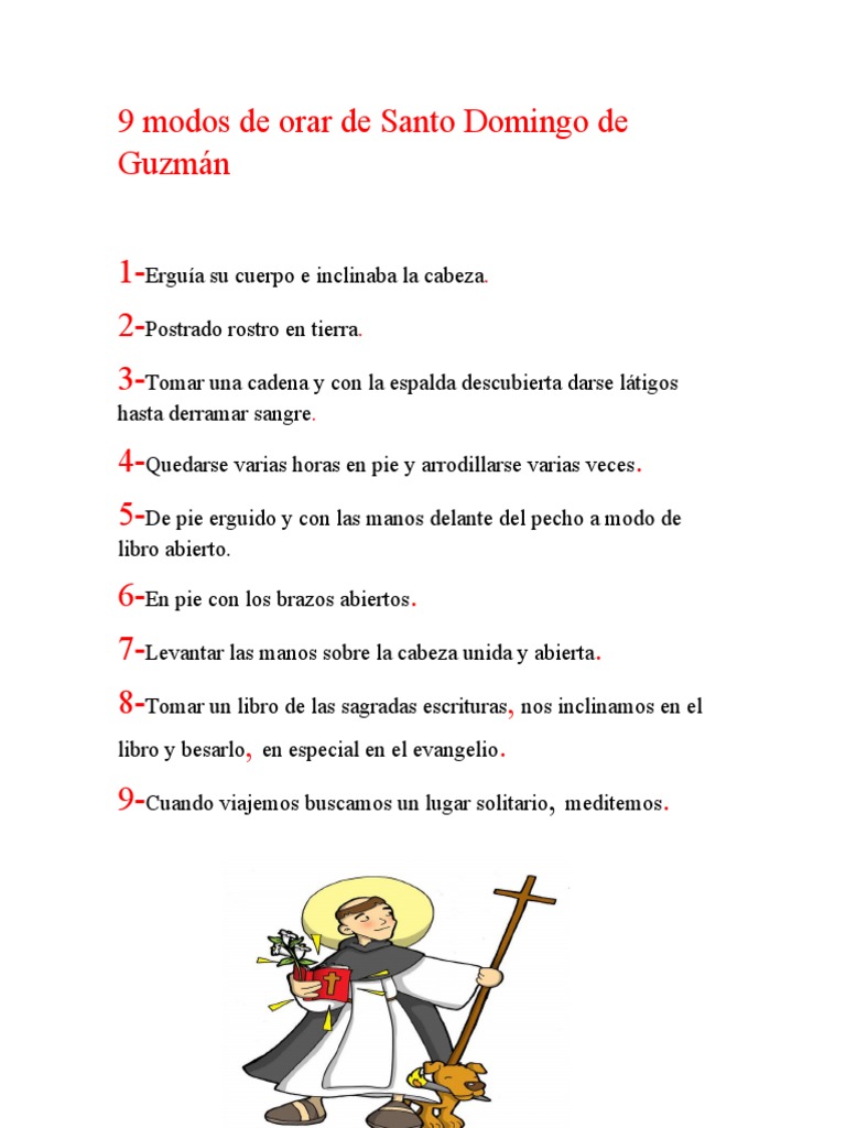 9 Modos de Orar de Santo Domingo de Guzmán | PDF