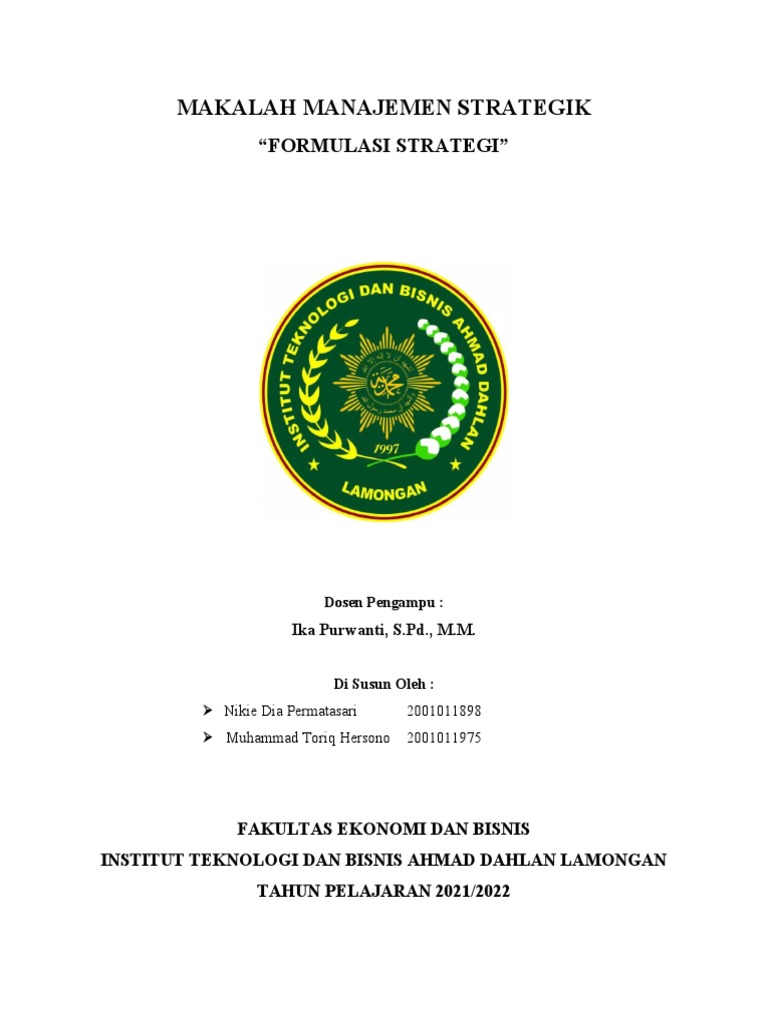 Kel 2 Makalah Manajemen Strategik | PDF Kel 2 Makalah Manajemen Strategik | PDF