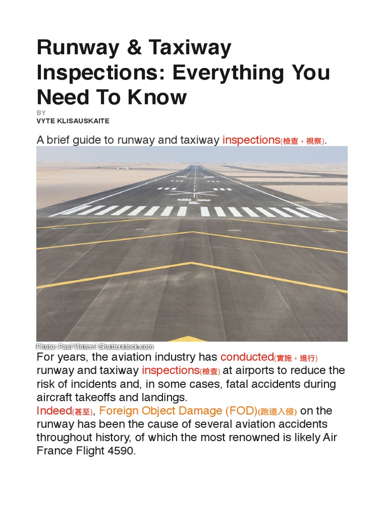 1 16 Runway & Taxiway Inspections Everything You Need To Know | PDF ...