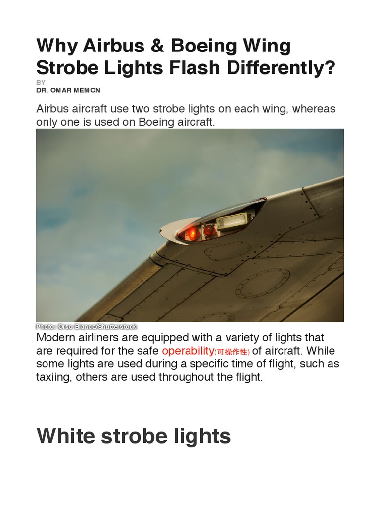 1 18 Why Airbus & Boeing Wing Strobe Lights Flash Differently | PDF ...