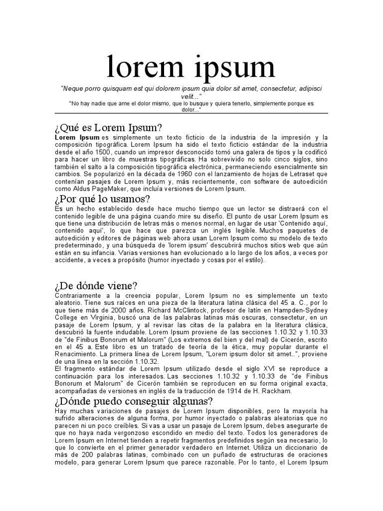 Lorem Ipsum | Descargar gratis PDF | Tipografía