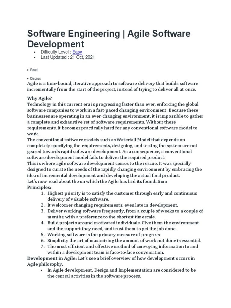 Agile 2 | PDF | Agile Software Development | Software Development Process