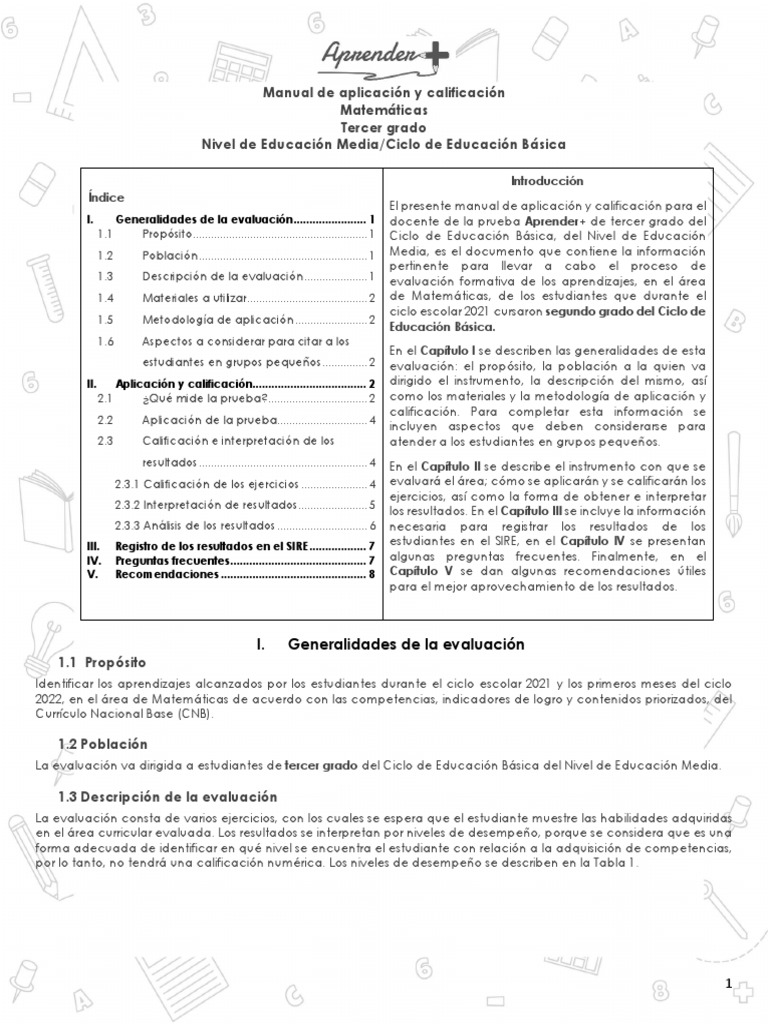 3B Manual Mate Aprender+ | PDF | Evaluación | Linealidad