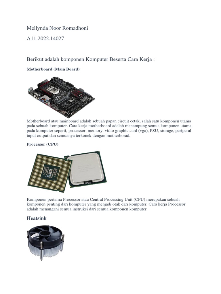 Komponen Komputer | PDF