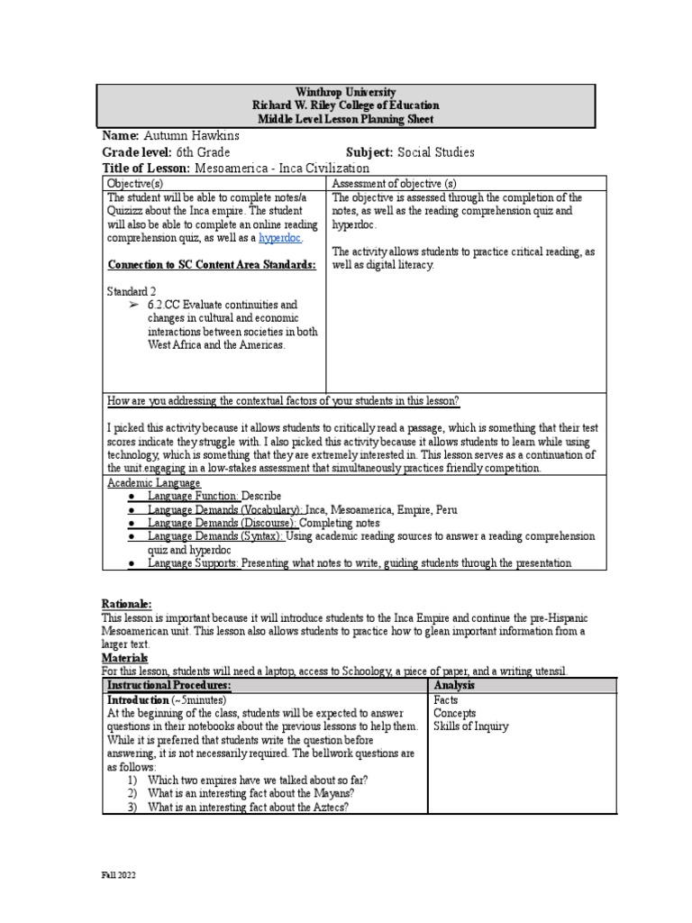 Inca Civilization 11 30 | PDF | Reading Comprehension | Communication