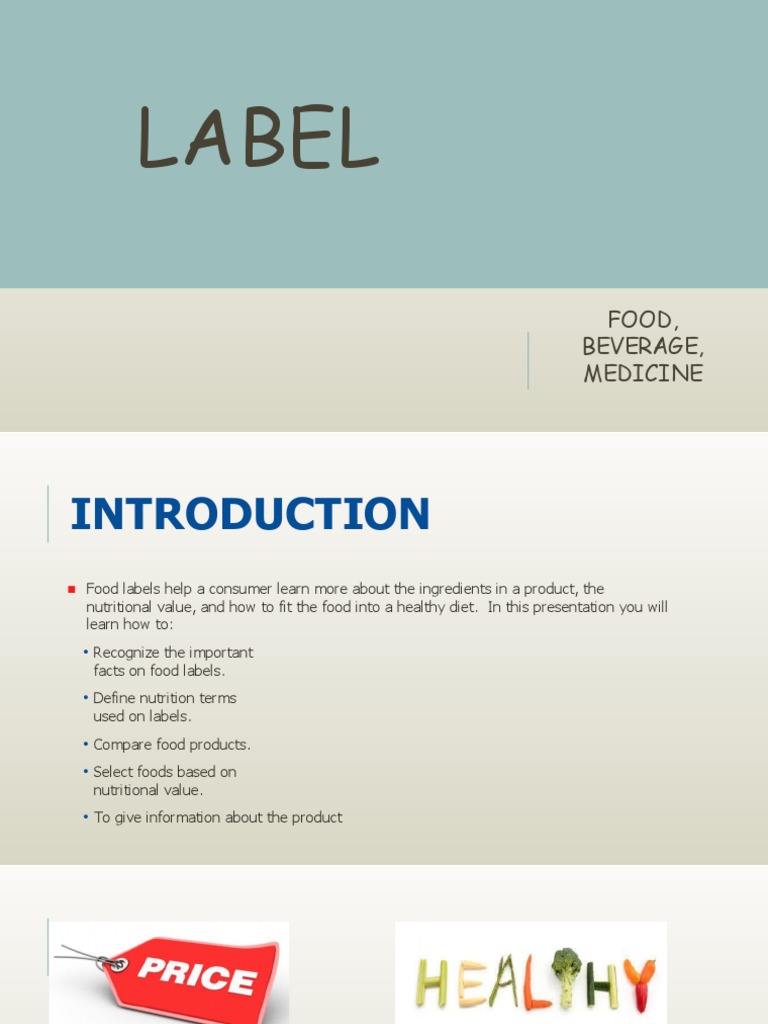 LABEL | PDF | Foods | Nutrition Facts Label