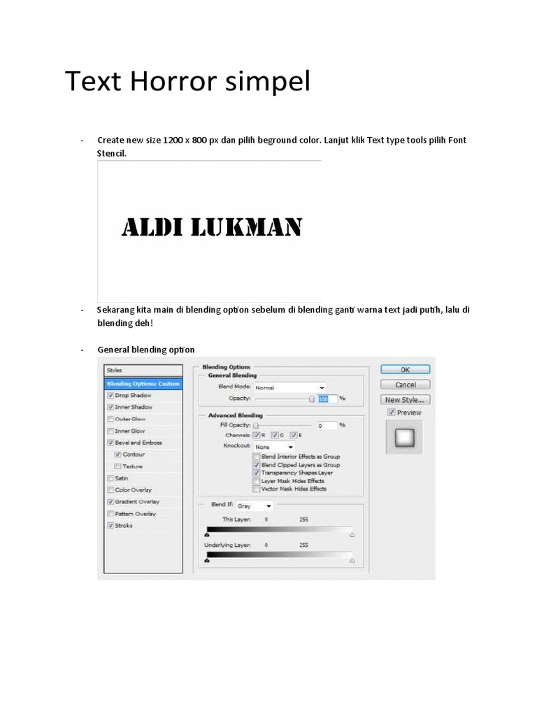 Text Horror Simpel | PDF
