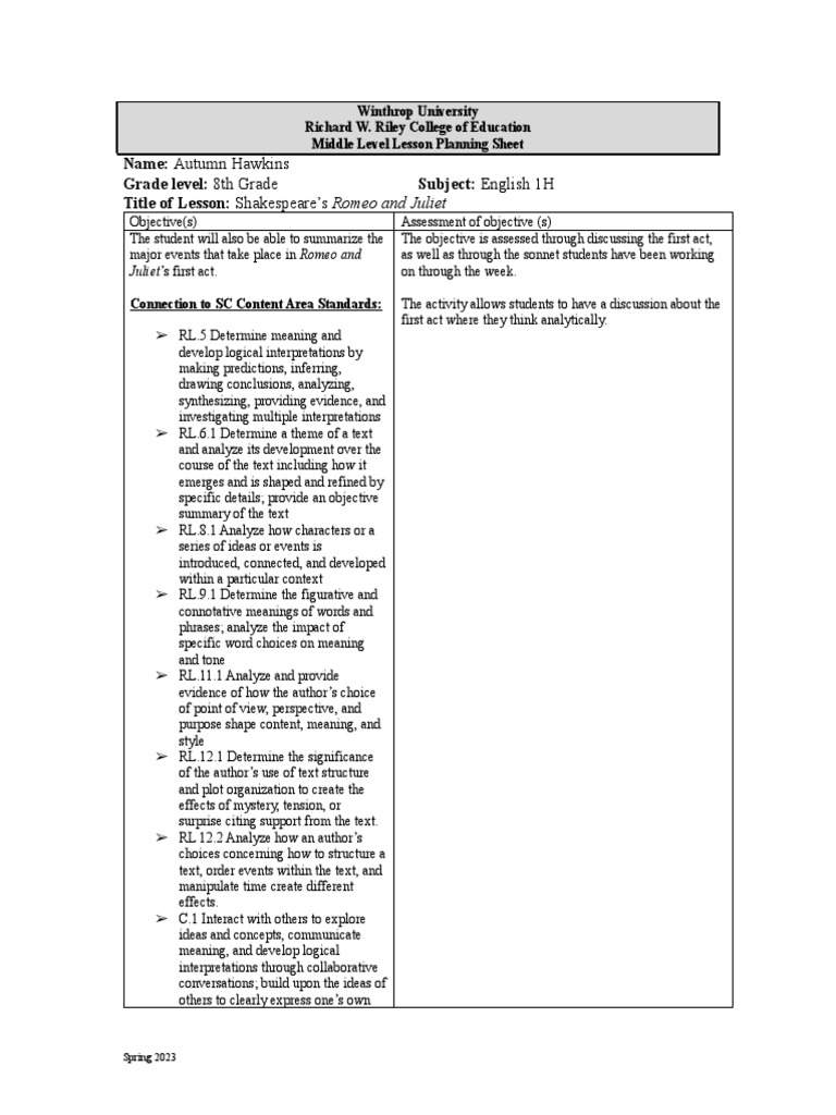 Act 1 Prologue 1 13 | PDF | Romeo And Juliet | Reading Comprehension