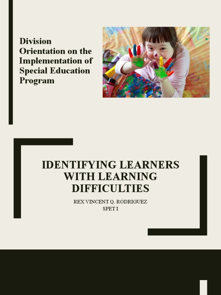 Identifying Learners With Difficulties | PDF | Visual Impairment ...